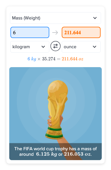 Flexi answers - What is the weight of 6 kilograms in ounces? | CK-12 ...