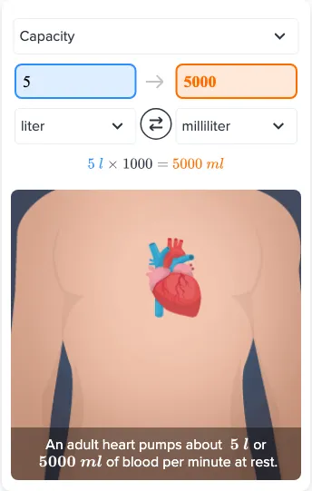 Flexi answers - How many milliliters are in 5 liters? | CK-12 Foundation Flexi answers - How many milliliters are in 5 liters? | CK-12 Foundation