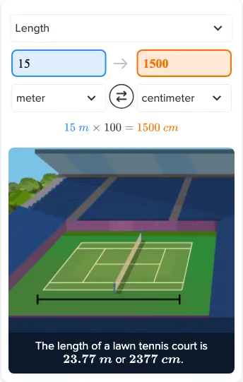 Flexi answers - What is the length of 15 meters in centimeters? | CK-12 ...