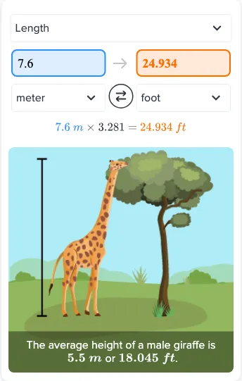Flexi answers - What is the length of 7.6 meters in feet? | CK-12 ...