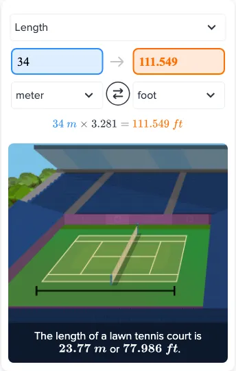 Flexi answers - How many feet are in 34 meters? | CK-12 Foundation