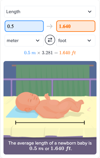 Flexi answers - How many feet is 0.5 meters? | CK-12 Foundation