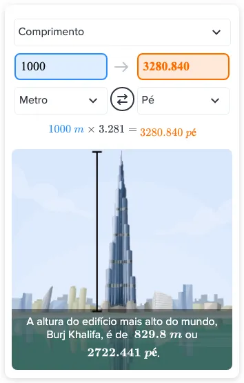 Converta 1000 metros em pés. - etapas & exemplos | CK-12 Foundation