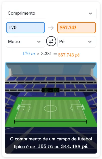 Converta 170 metros em pés. - etapas & exemplos | CK-12 Foundation