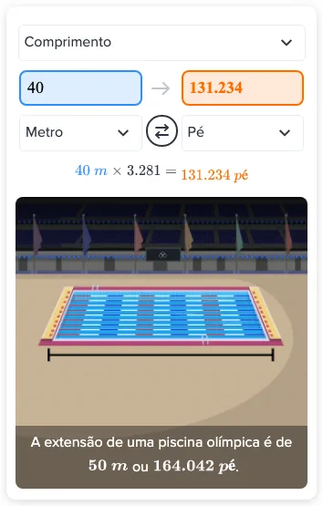 Converta 40 metros em pés. - etapas & exemplos | CK-12 Foundation