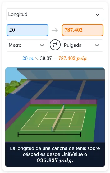 Respuestas de Flexi - ¿Cuál es la longitud de 20 metros en pulgadas ...