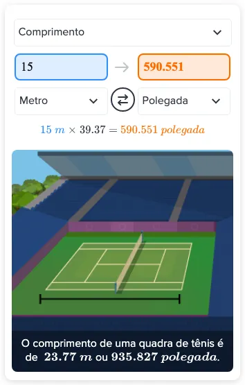 Quantas polegadas equivalem a 15 metros? - etapas & exemplos | CK-12 Foundation