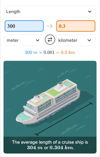 Flexi answers - What is the length of 300 meters in kilometers? | CK-12 ...