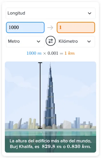 Respuestas de Flexi - Convertir 1000 metros a kilómetros. | CK-12 Foundation