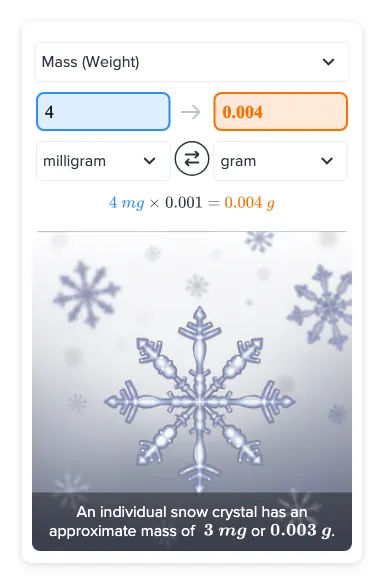 Flexi answers - What is the equivalent of 4 milligrams in grams? | CK ...