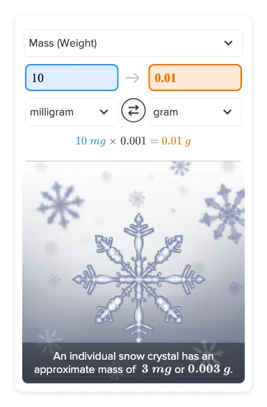 Flexi answers - How many grams are in 10 milligrams? | CK-12 Foundation