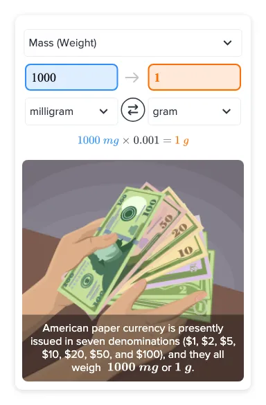Flexi answers - How many grams is 1000 mg? | CK-12 Foundation