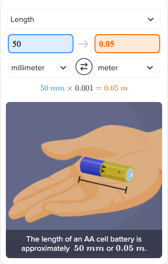 Flexi answers - How many meters are 50 millimeters? | CK-12 Foundation