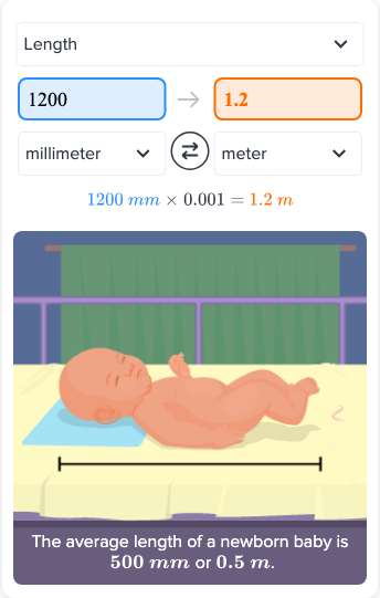 Flexi answers - How many meters are in 1200 millimeters? | CK-12 Foundation