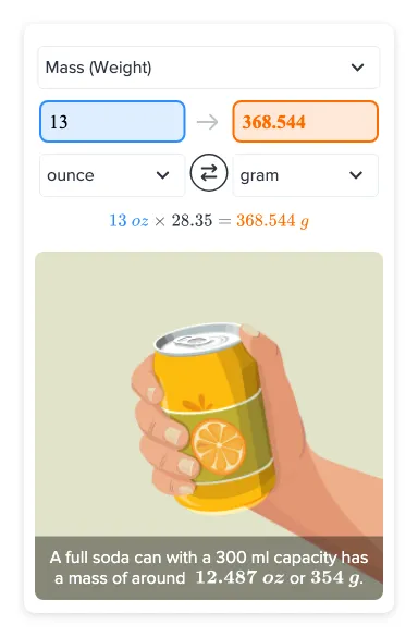 Flexi answers - What is the weight of 13 ounces in grams? | CK-12 ...