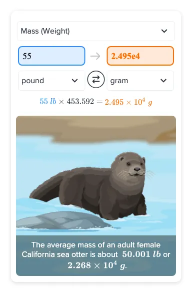 Flexi answers - How many grams are in 55 pounds? | CK-12 Foundation