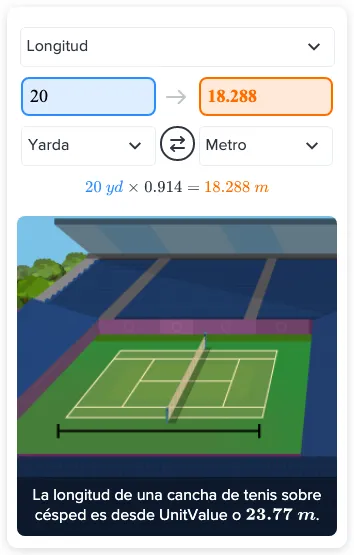 Respuestas de Flexi - Convertir 20 yardas a metros. | CK-12 Foundation
